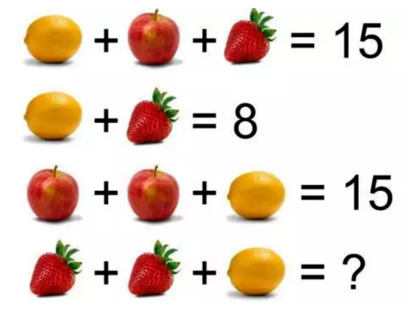 Énigme des fruits : pouvez-vous résoudre cette équation mathématique Énigme des fruits : pouvez-vous résoudre cette équation mathématique